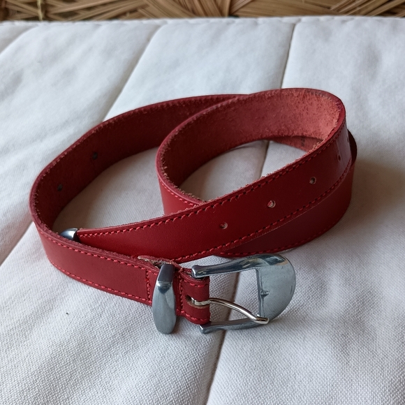 Dockers | Accessories | Vintage Dockers Red Leather Beltm | Poshmark